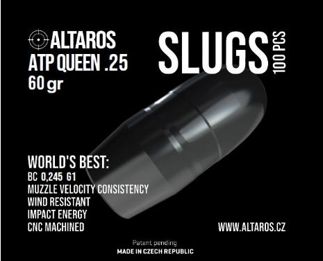 Altaros slugs .25 Cal 60gr Queen (100ct) – Southern Precision Air Weapons LLC.
